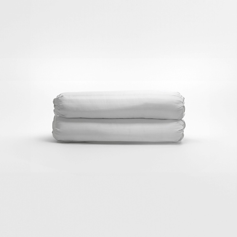 IndoLinen Set Bolster Case Standard 100% Cotton TC 300 Stripe 3cm White ...