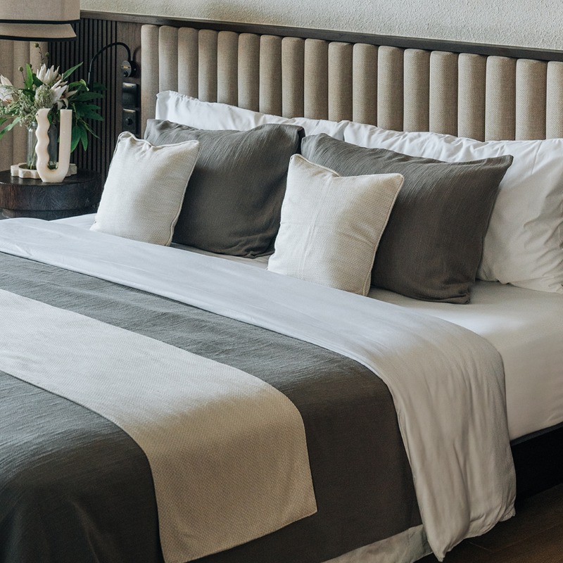 IndoLinen Blanket Set Grey Cotton Rami | IndoLinen