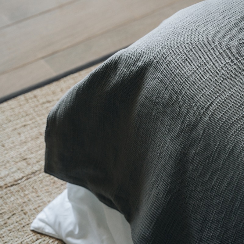 IndoLinen Blanket Set Grey Cotton Rami | IndoLinen